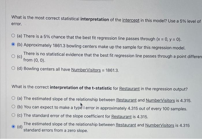 Solved What is the most correct statistical interpretation | Chegg.com