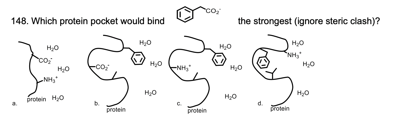 Solved Which protein pocket would bindthe strongest (ignore | Chegg.com