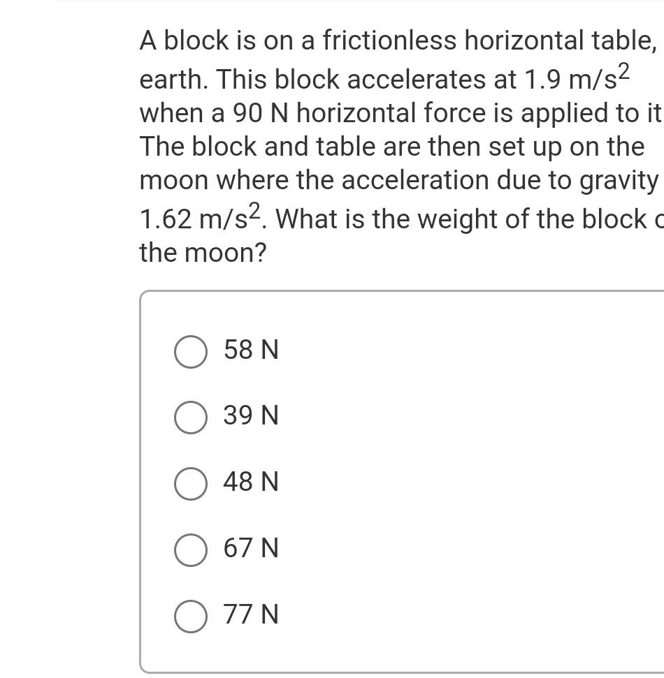 Solved A block is on a frictionless horizontal table, earth. | Chegg.com