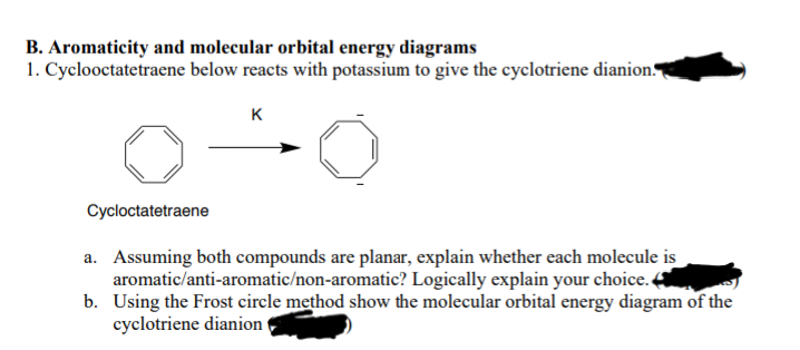 Solved B. Aromaticity and molecular orbital energy diagrams | Chegg.com