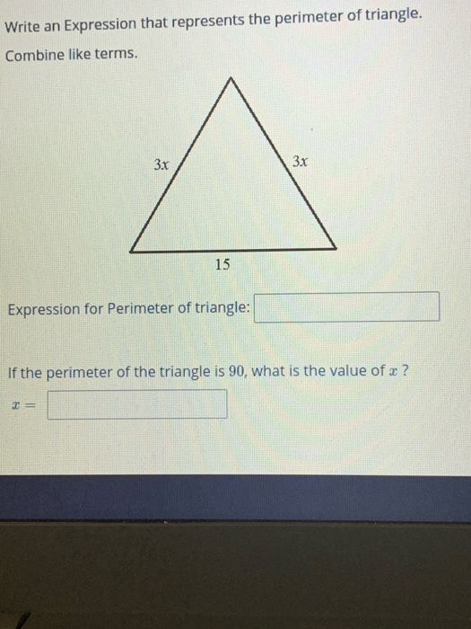 Solved Write an Expression that represents the perimeter of | Chegg.com