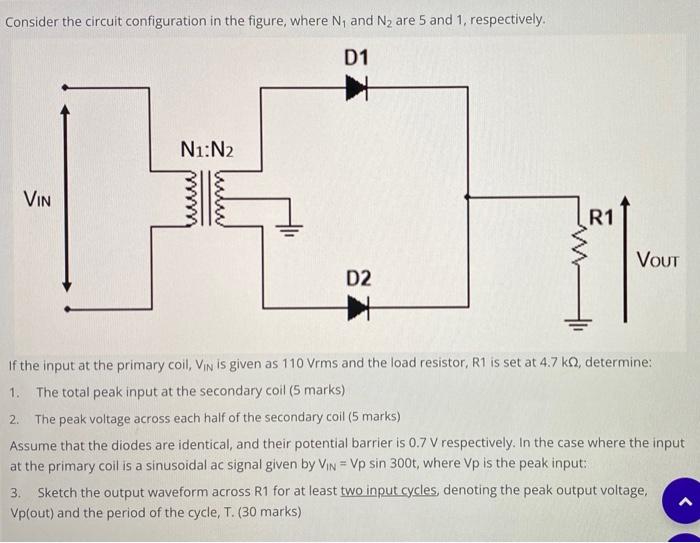 Solved Consider the circuit configuration in the figure, | Chegg.com