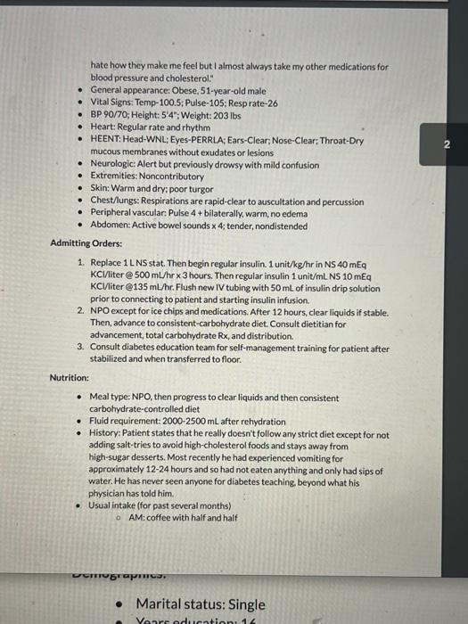 Task: Complete the Adult Type 2 Diabetes Mellitus | Chegg.com