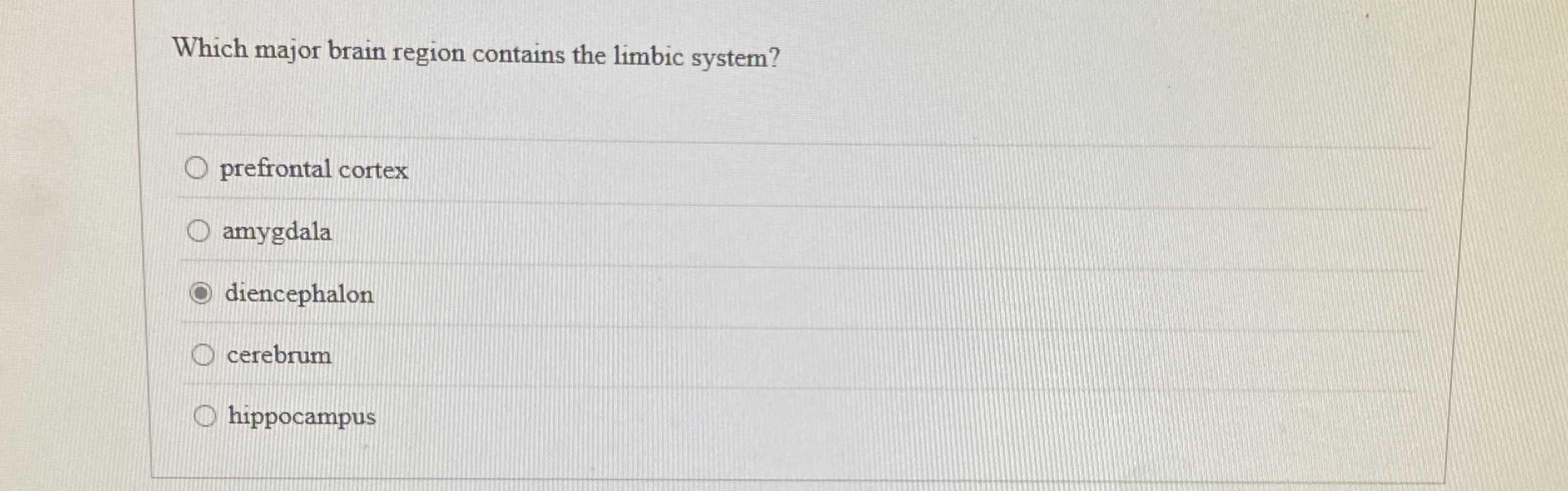 Solved Which major brain region contains the limbic | Chegg.com