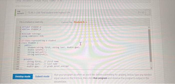 Solved File is marised at read only Curnent fie Studenticpp | Chegg.com