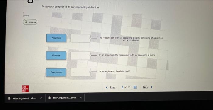 Drag each concept to its corresponding definition. | Chegg.com
