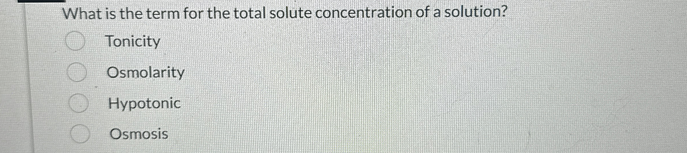 Solved What is the term for the total solute concentration | Chegg.com