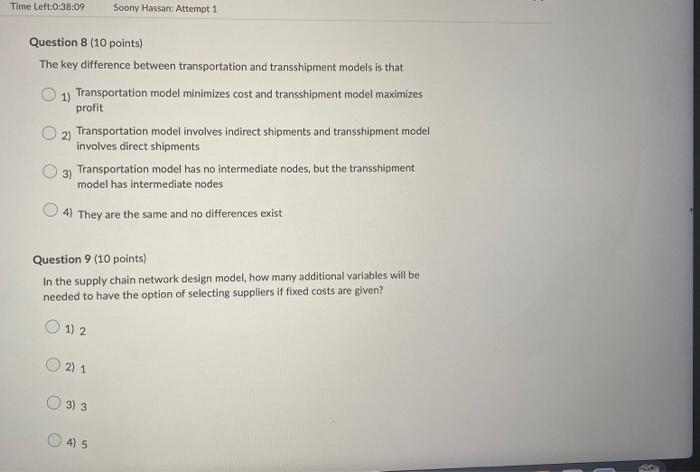 Solved The key difference between transportation and | Chegg.com