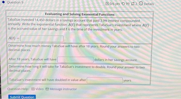 Solved Evaluating and Solving Exonential Functions TabaSue | Chegg.com