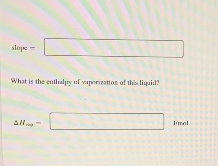 Solved The vapor pressure, P, of a certain liquid was | Chegg.com