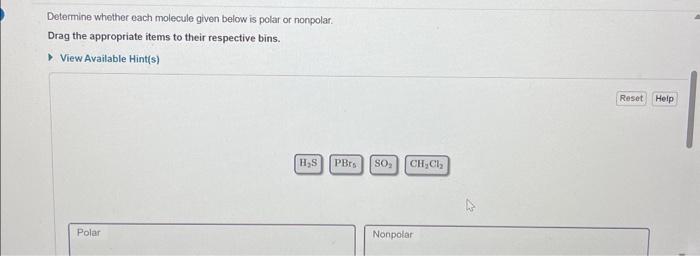 Solved Determine whether each molecule given below is polar | Chegg.com