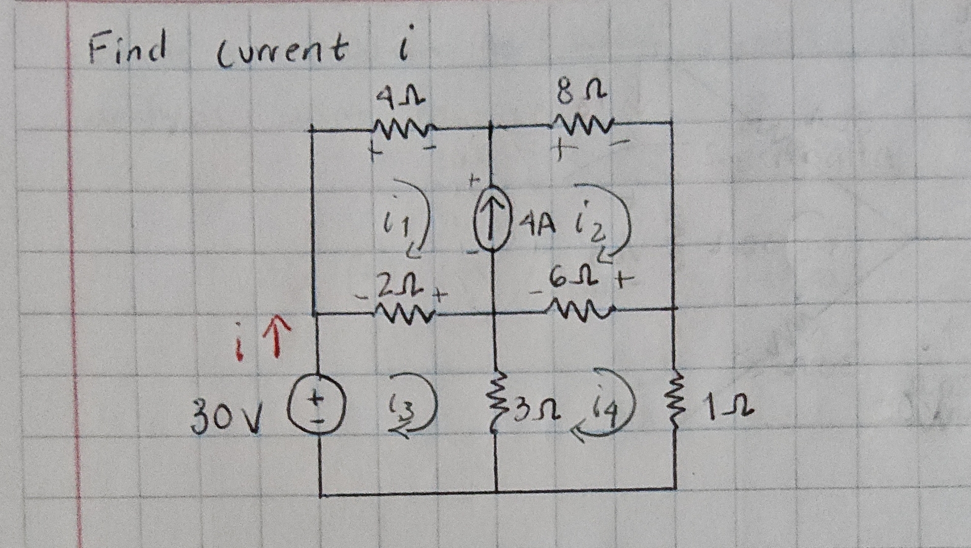 Solved Find current i using mesh analysis | Chegg.com Solved Find current i using mesh analysis | Chegg.com