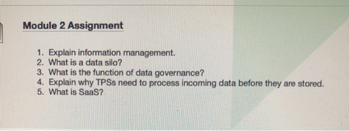 Solved Module 2 Assignment 1 Explain Information 2759