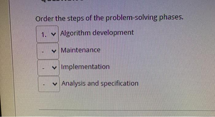 Solved Order the steps of the problem-solving phases. 1. v | Chegg.com