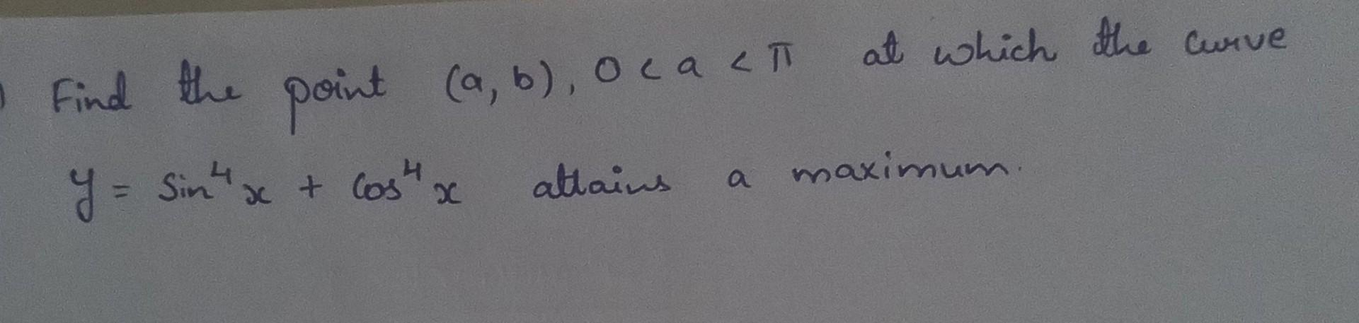 Solved find the point (a,b),0