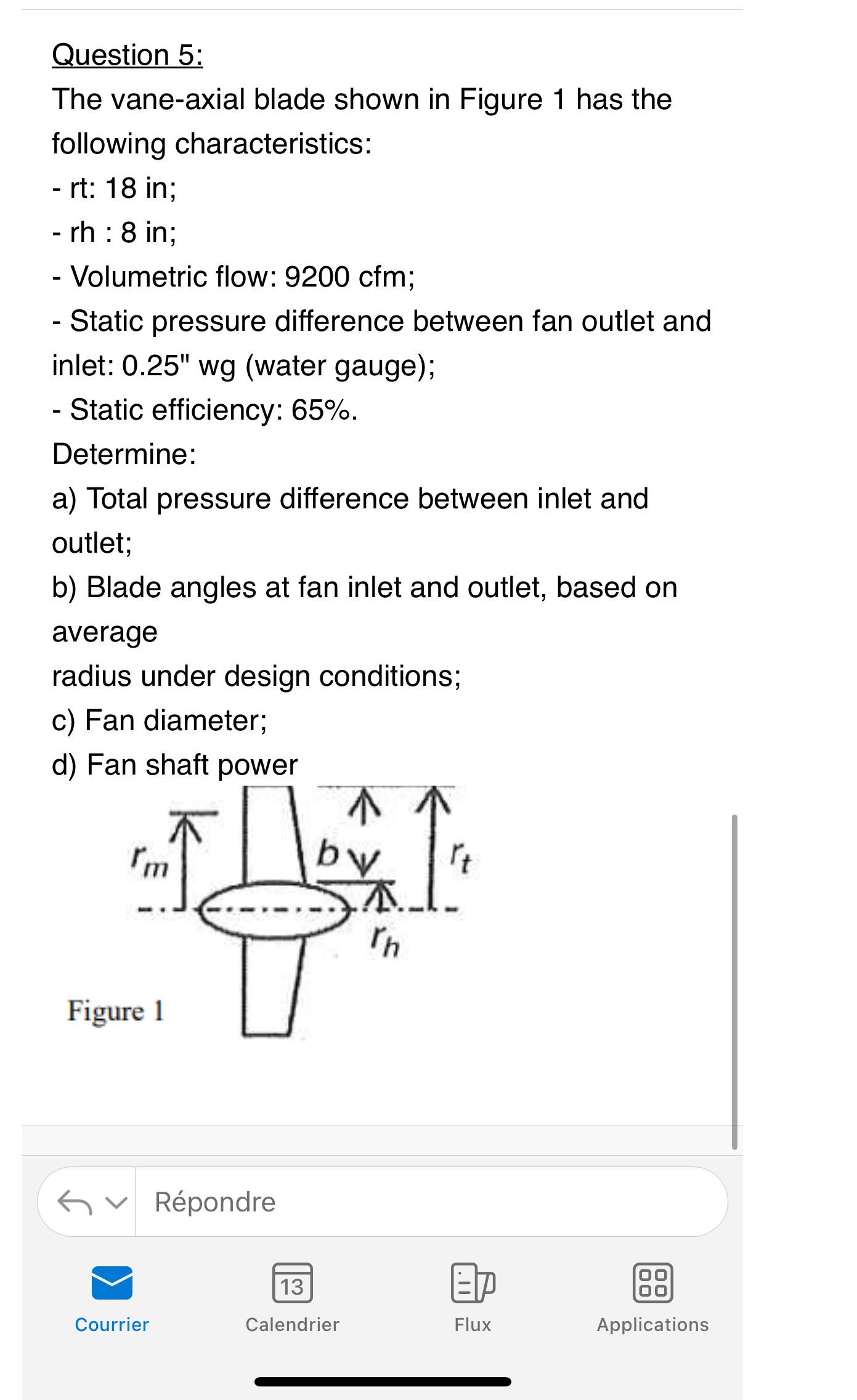 Solved Question 5:The vane-axial blade shown in Figure 1 | Chegg.com