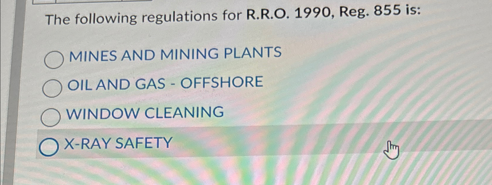 Solved The following regulations for R.R.O. 1990, ﻿Reg. 855 | Chegg.com