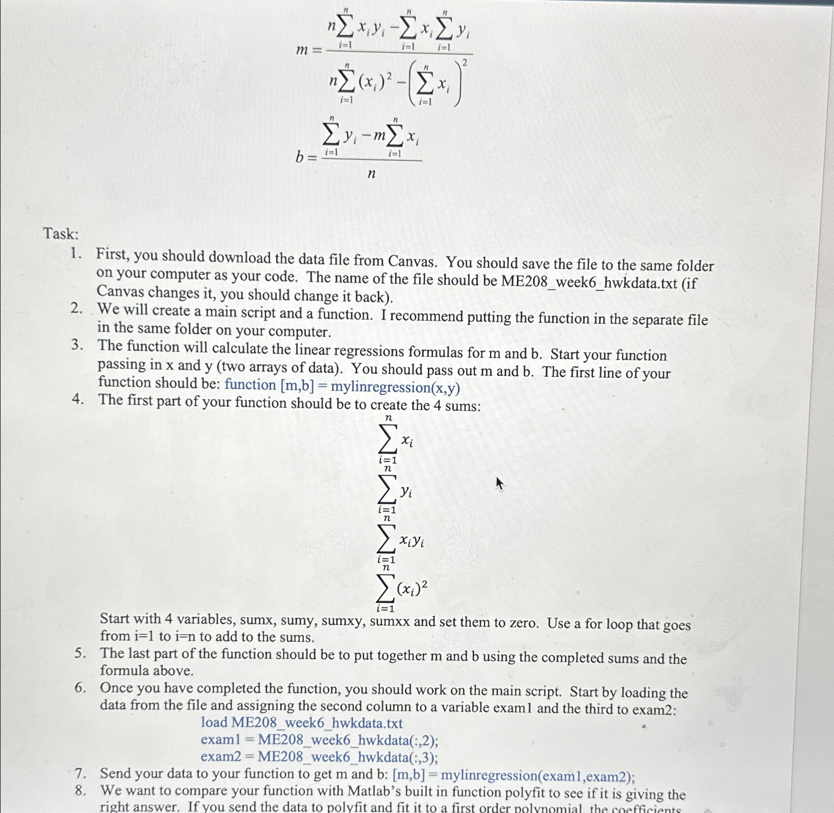 Solved Linear regression!In this lab we will start by | Chegg.com