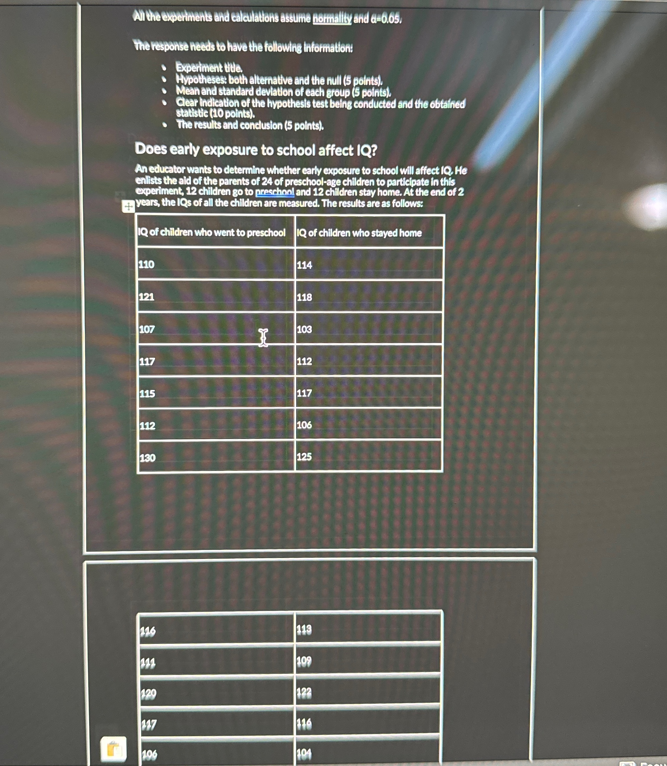 Solved All the experiments and calcallations assume | Chegg.com