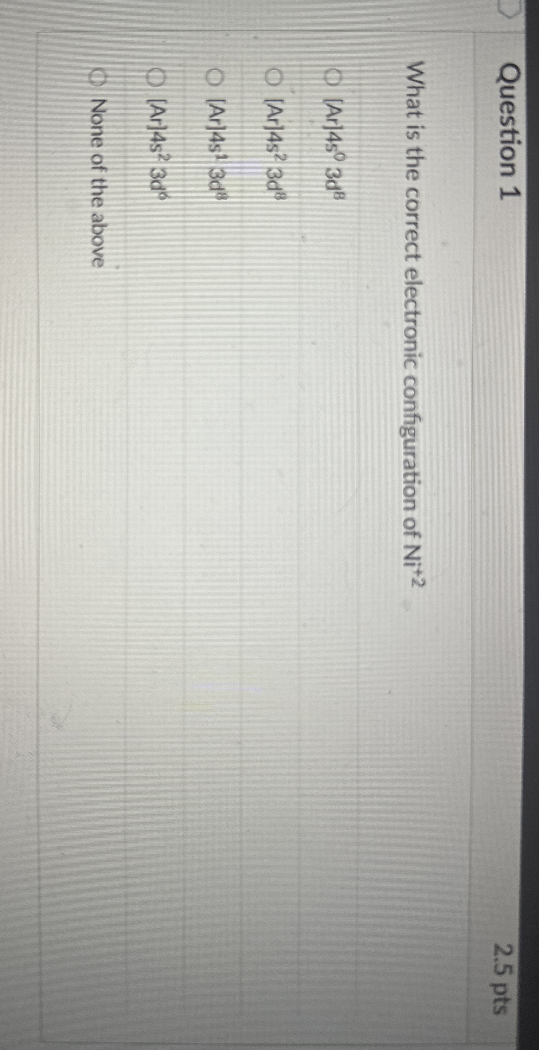 Solved Question 12.5 ﻿ptsWhat is the correct electronic | Chegg.com