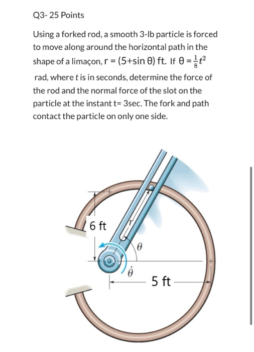 Solved Q3-25 Points Using a forked rod, a smooth 3-lb | Chegg.com