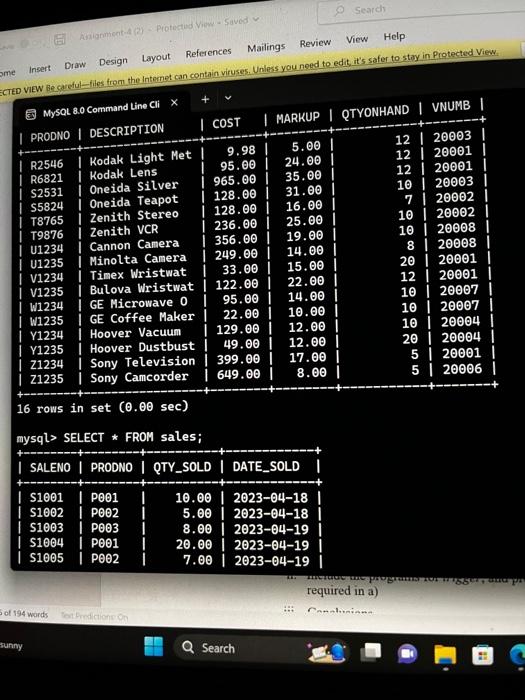 Solved Create SALES table and automatically update the table | Chegg.com
