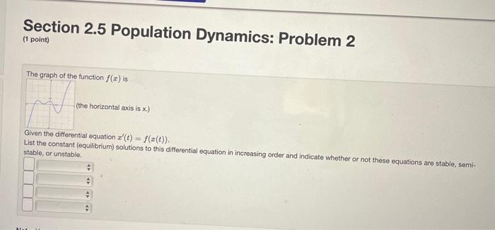 Solved 1 Point Section 2 5 Population Dynamics Problem 2