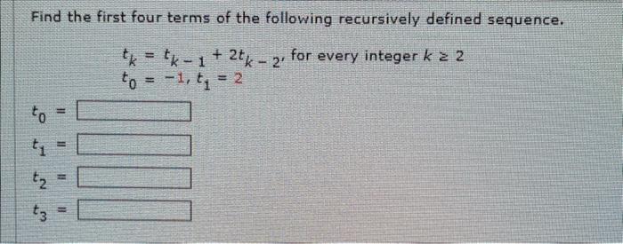 Solved Find the first four terms of the following | Chegg.com