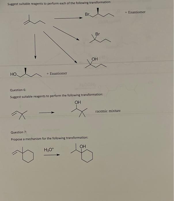Solved Suggest suitable reagents to perform each of the | Chegg.com Solved Suggest suitable reagents to perform each of the | Chegg.com