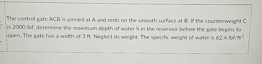 Solved The control gate ACB is pinned at A and rests on the | Chegg.com