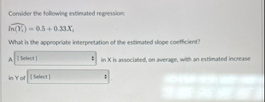 Solved Consider the following estimated | Chegg.com