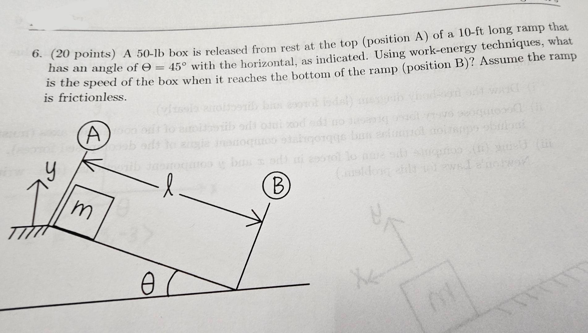 Solved 6. (20 points) A 50-1b box is released from rest at | Chegg.com