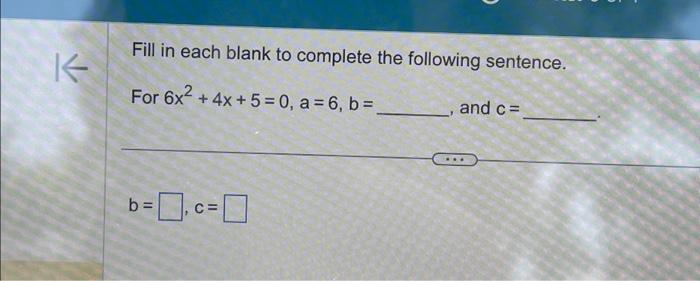 Solved Fill in each blank to complete the following | Chegg.com