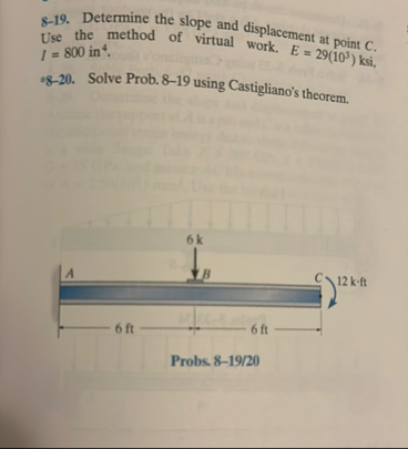 8-19. ﻿Determine the slope and displacement at point | Chegg.com