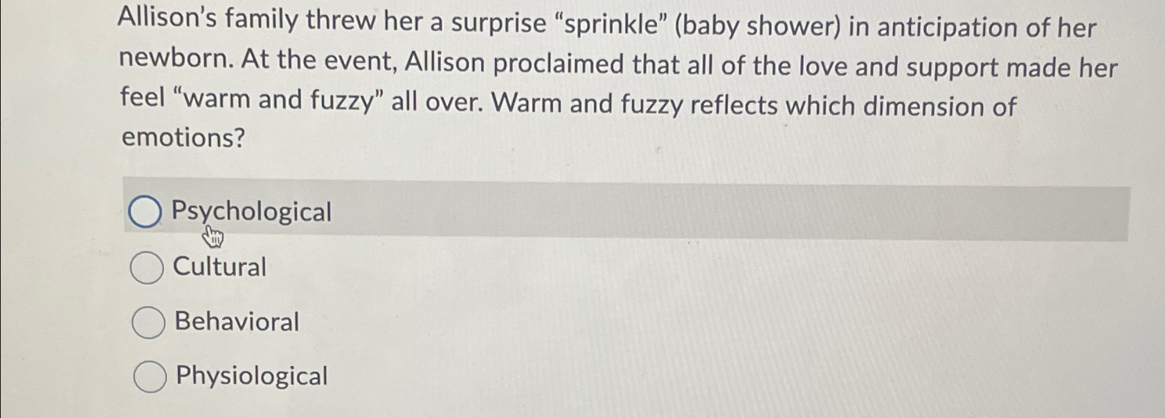 Solved Allison's family threw her a surprise "sprinkle" | Chegg.com