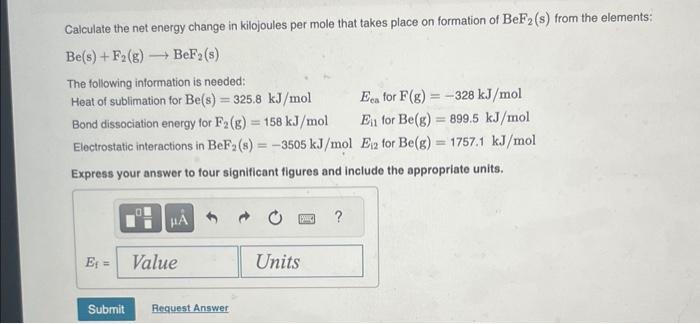 Solved Calculate the net energy change in kilojoules per | Chegg.com