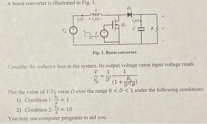 Solved A boost converter is illustrated in Fig. 1. Fig. 1. | Chegg.com