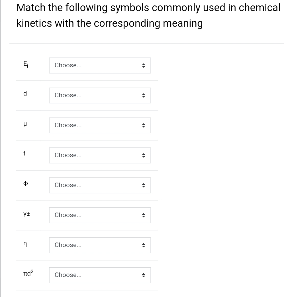 Solved Match the following symbols commonly used in chemical | Chegg.com