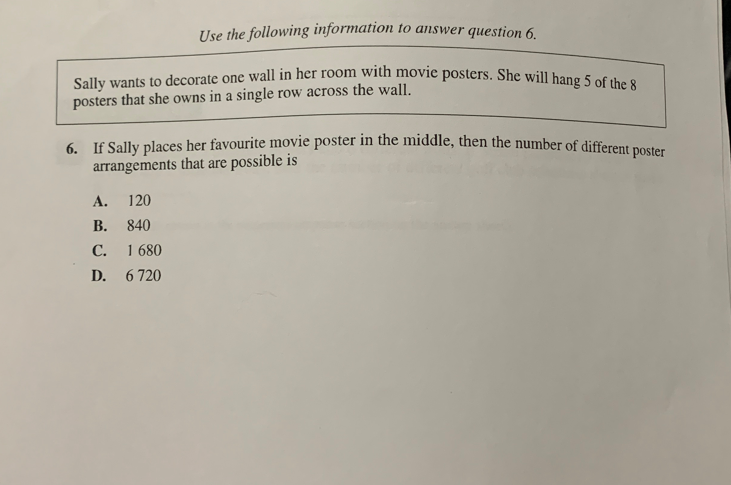 Solved Use the following information to answer question | Chegg.com