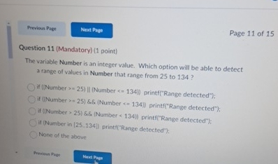 Solved Page 11 ﻿of 15Question 11 (Mandatory) (1 ﻿point)The | Chegg.com