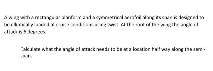 A wing with a rectangular planform and a symmetrical | Chegg.com