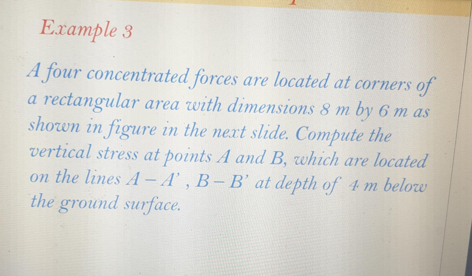 Solved Example 3 т A four concentrated forces are located at | Chegg.com