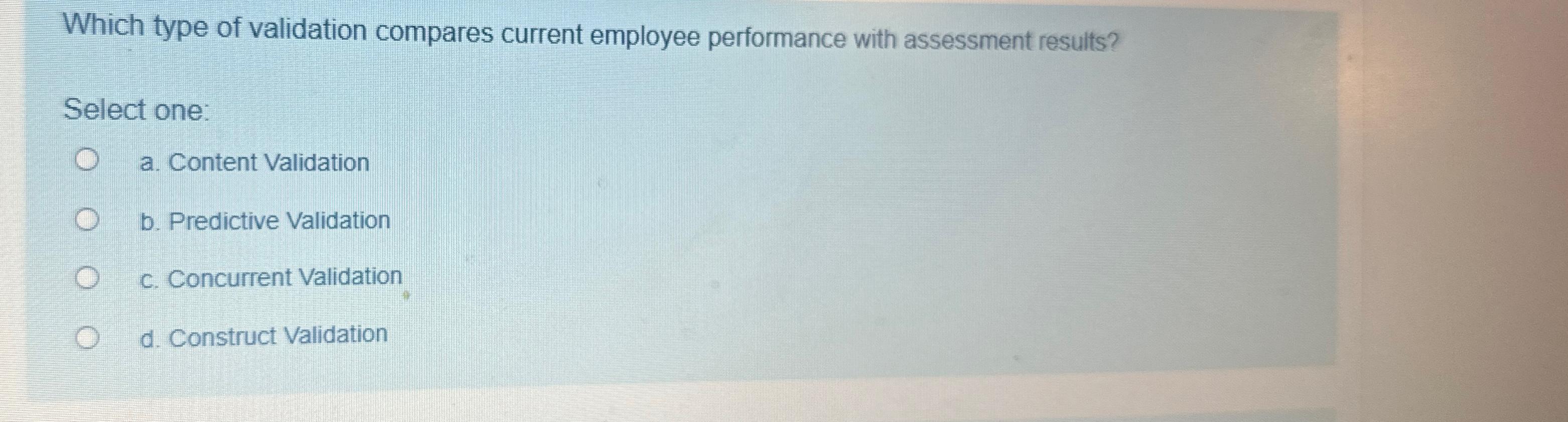 Solved Which type of validation compares current employee | Chegg.com
