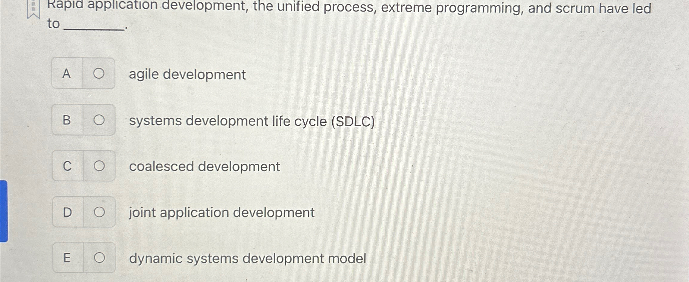 Solved Rapid application development, the unified process, | Chegg.com