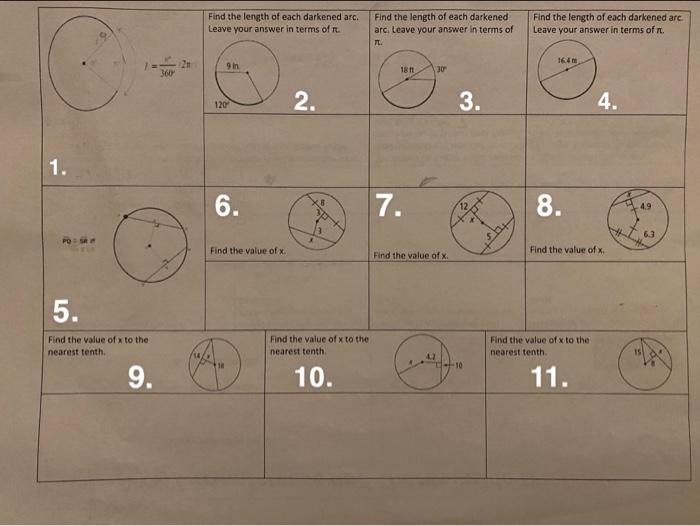 Solved Arcs, Circumference and Chords inside the Circle Name | Chegg.com
