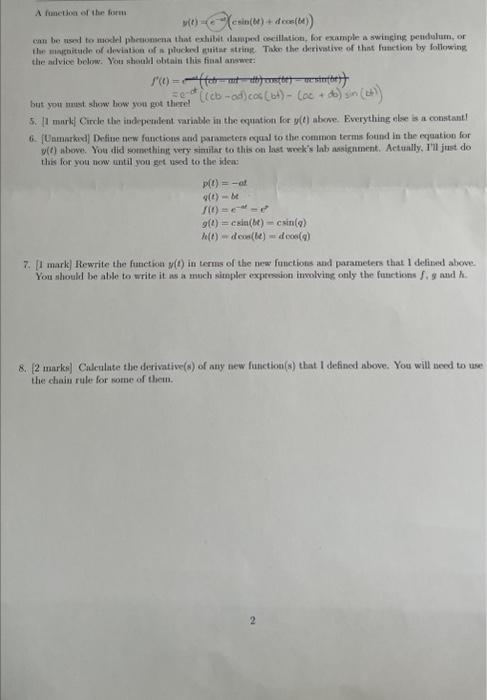 A function of the formi the advice below. Yous | Chegg.com