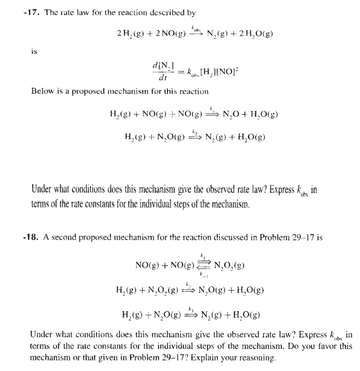 Solved -17. ﻿The rate law for the reaction described | Chegg.com
