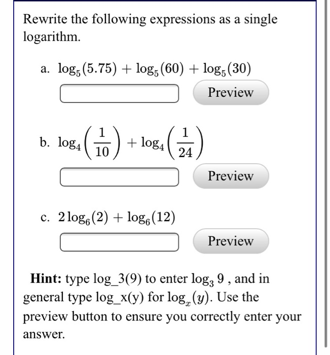 Solved Rewrite the following expressions as a single | Chegg.com