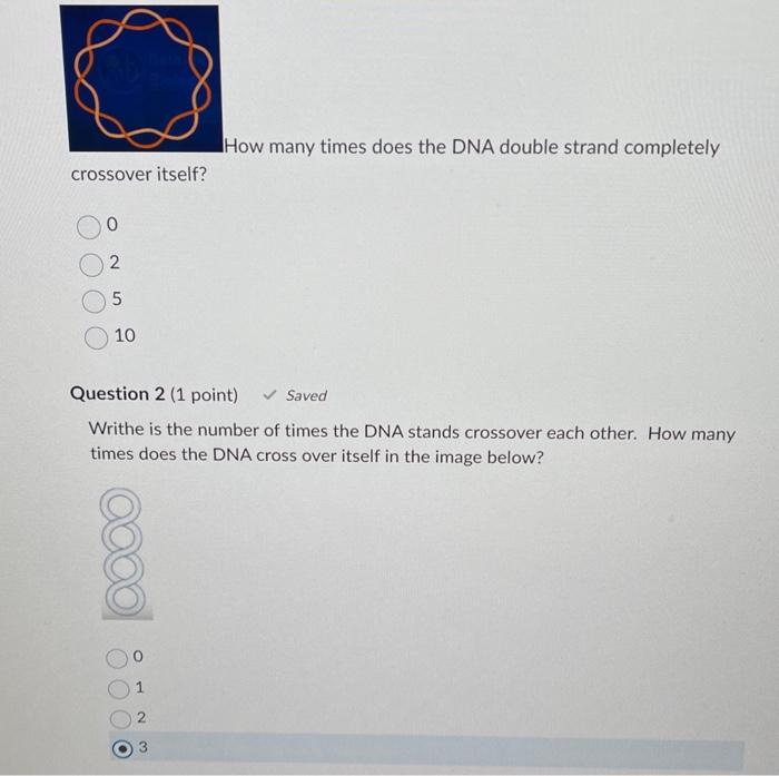 Solved Writhe is the number of times the DNA stands | Chegg.com