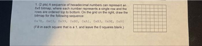 Solved 1. ( 2 pts) A sequence of hexadecimal numbers can | Chegg.com
